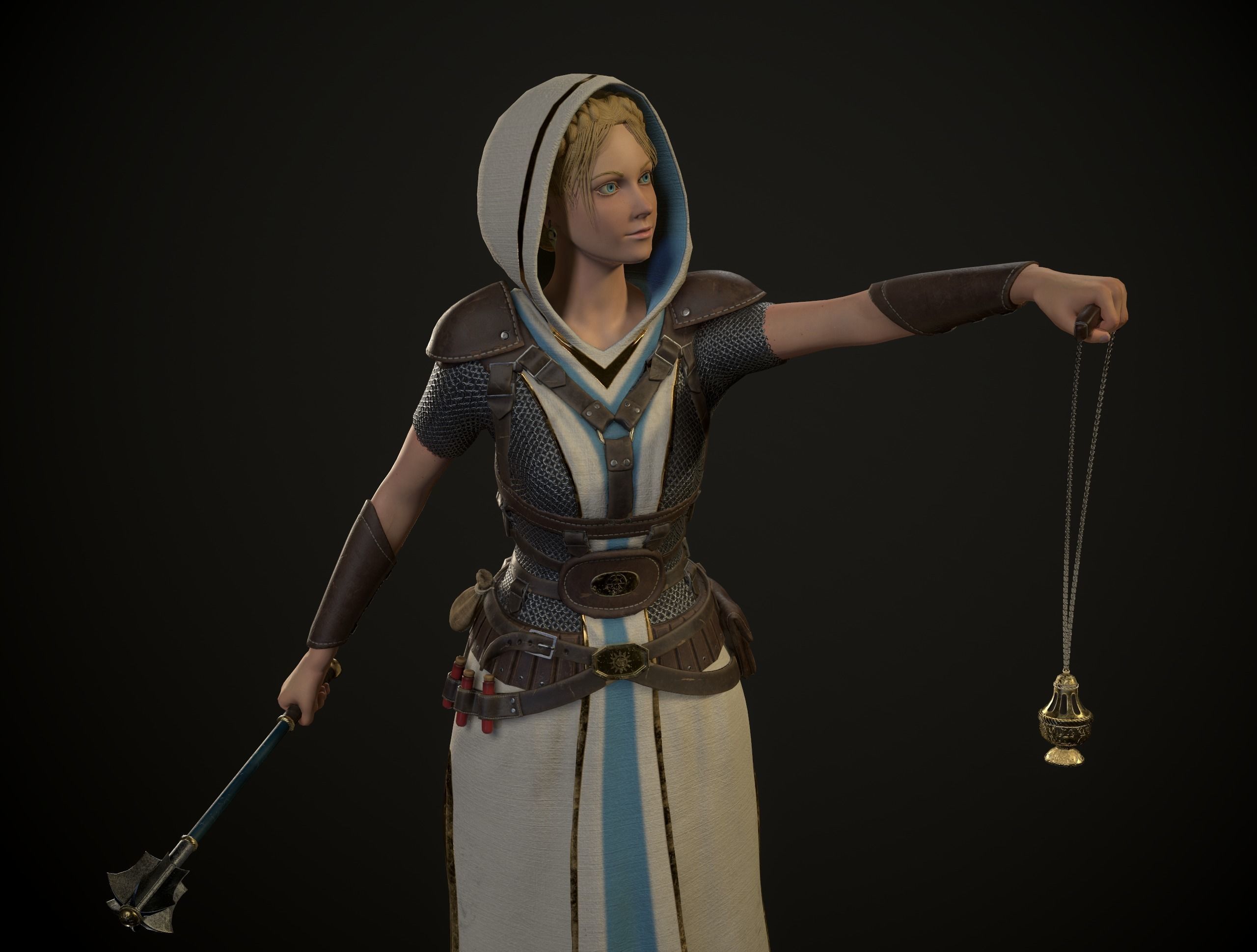 3D model DnD Cleric VR / AR / low-poly | CGTrader