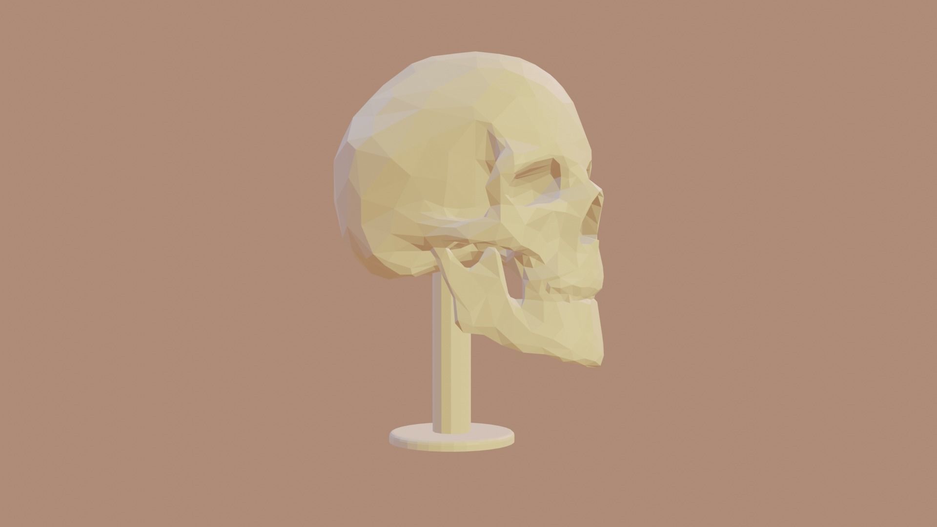 Low Poly Skull Ready For Printing Print Ready Human Skull Model free 3D ...