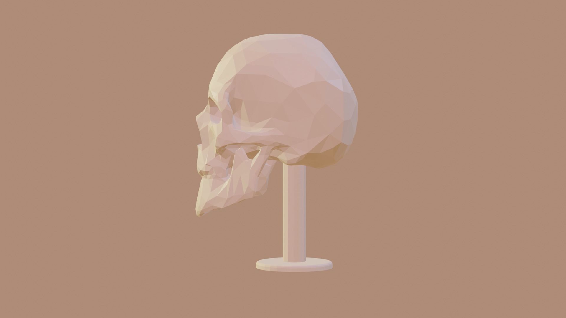 Low Poly Skull Ready For Printing Print Ready Human Skull Model free 3D ...