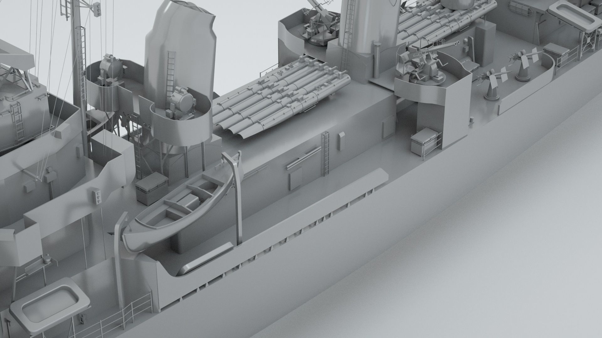 USS Johnston Destroyer DD-557 3D model rigged | CGTrader