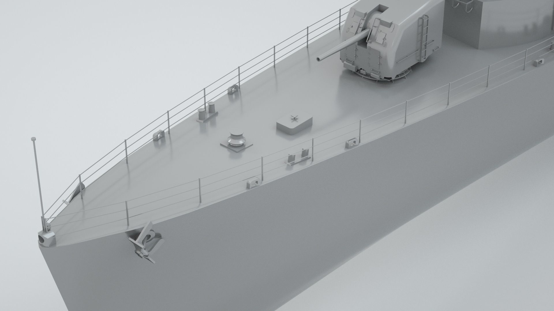 USS Johnston Destroyer DD-557 3D model rigged | CGTrader