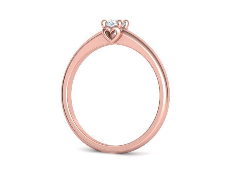Promise Solitaire Ring Heart design 3dmodel 3D model 3D printable ...