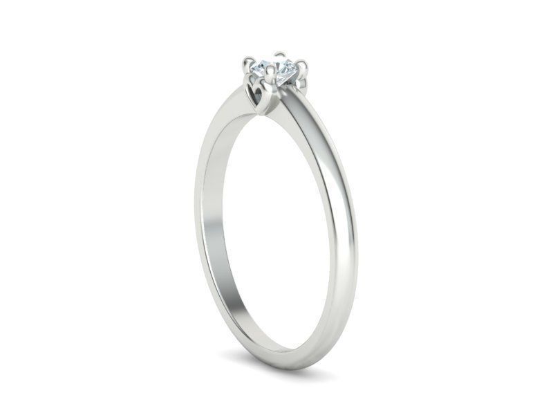 Promise Solitaire Ring Heart design 3dmodel 3D model 3D printable ...