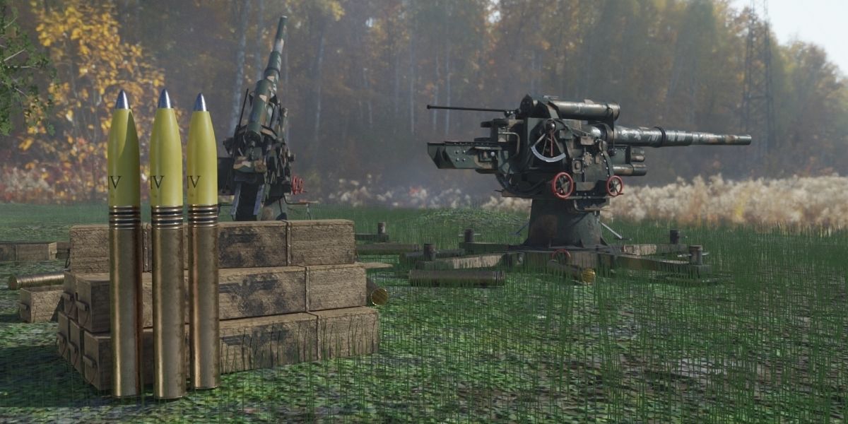 Flak 88 German WWII cannon with ammo 3D model | CGTrader