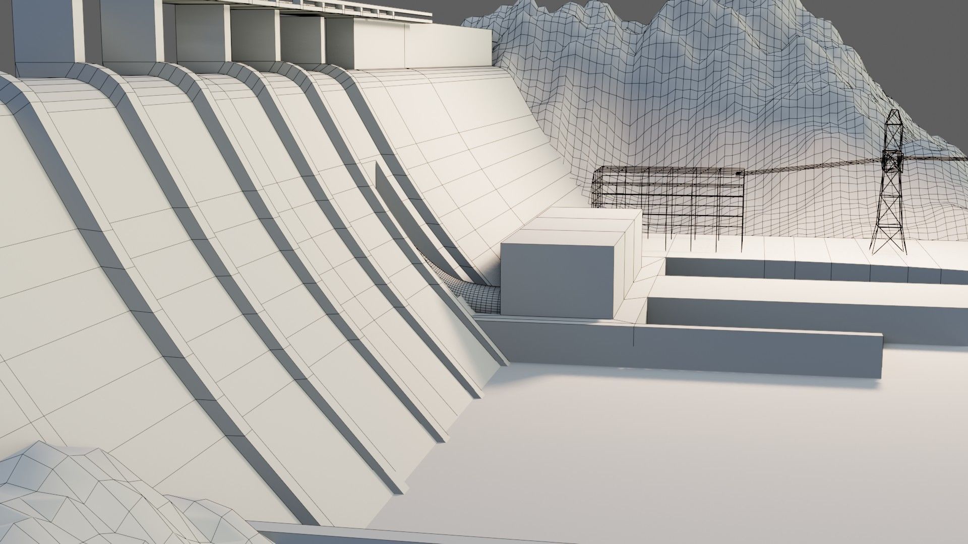 3D model Dam 3d model - Low Poly hydroelectric VR / AR / low-poly | CGTrader