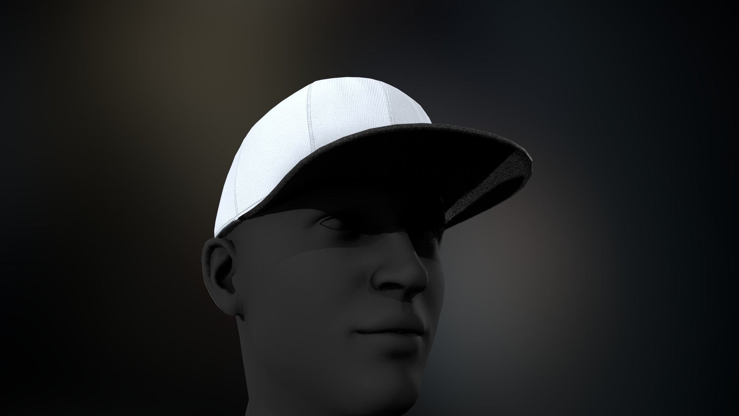 3D model Black And White Snapback Cap VR / AR / low-poly | CGTrader