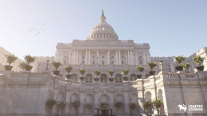 3D model US Capitol Exterior Environment VR / AR / low-poly | CGTrader