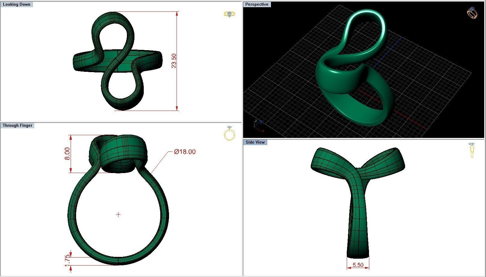 Wave Minimal Mobius Ribbon Ring free 3D model 3D printable | CGTrader