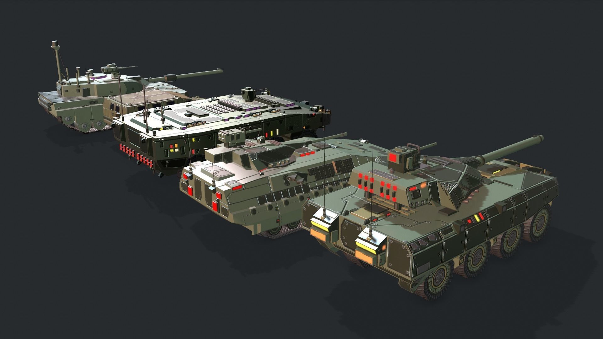 3D model Tanks For RTS Game Pack 2 VR / AR / low-poly | CGTrader
