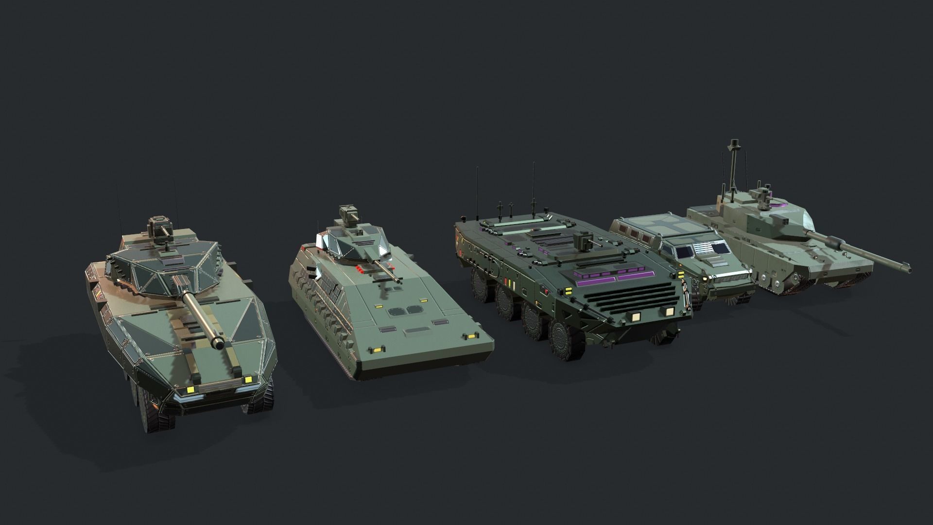 3D model Tanks For RTS Game Pack 2 VR / AR / low-poly | CGTrader