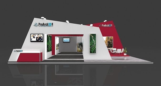 Exhibition Stall 3D Model 12 Mtr X 10 Mtr 3 Sides Open 3D model | CGTrader