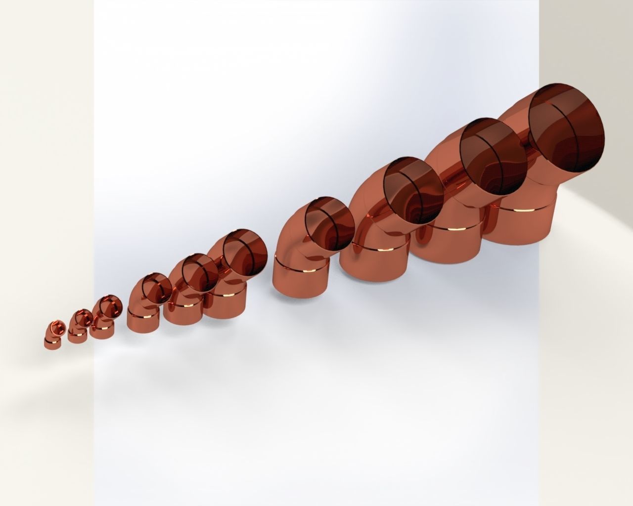 Copper Elbows 3D model | CGTrader