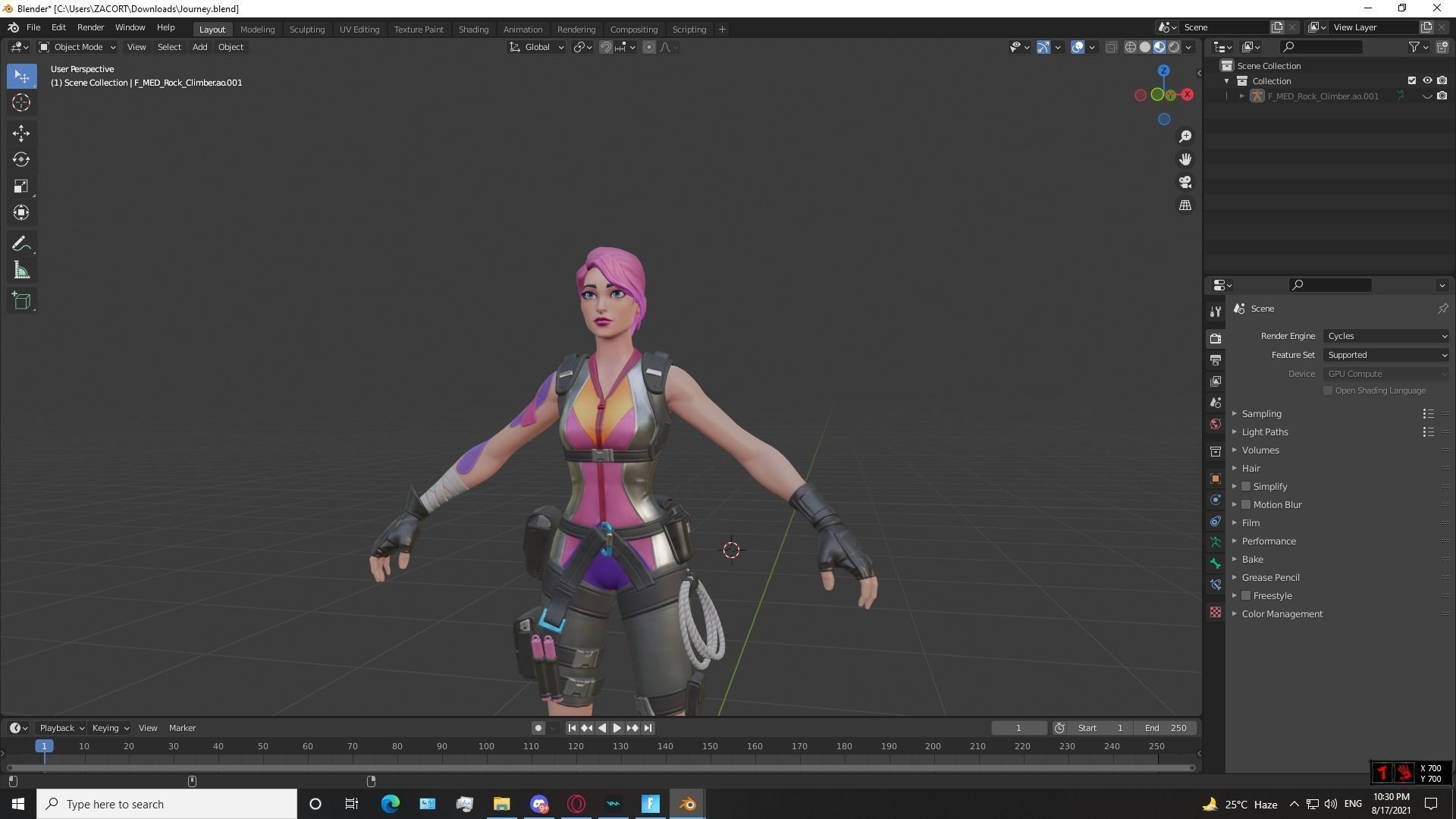 Journey Ch2S1 Fortnite free 3D model rigged | CGTrader