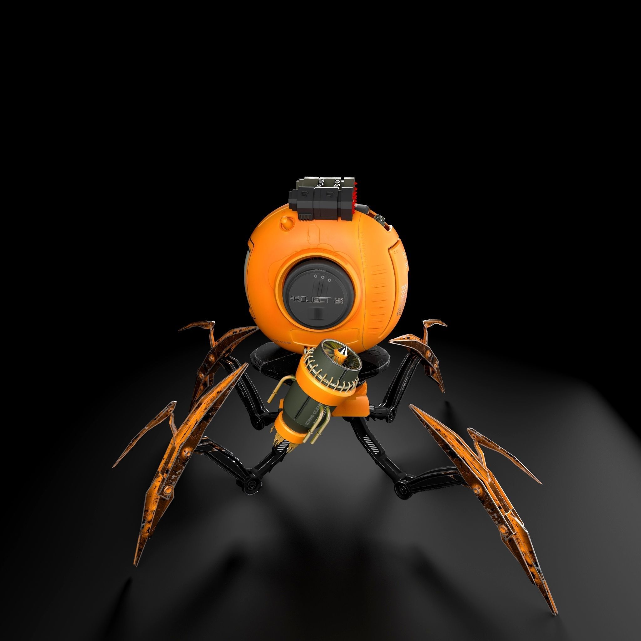 SPIDER BOT ARMOURED 3D model rigged | CGTrader