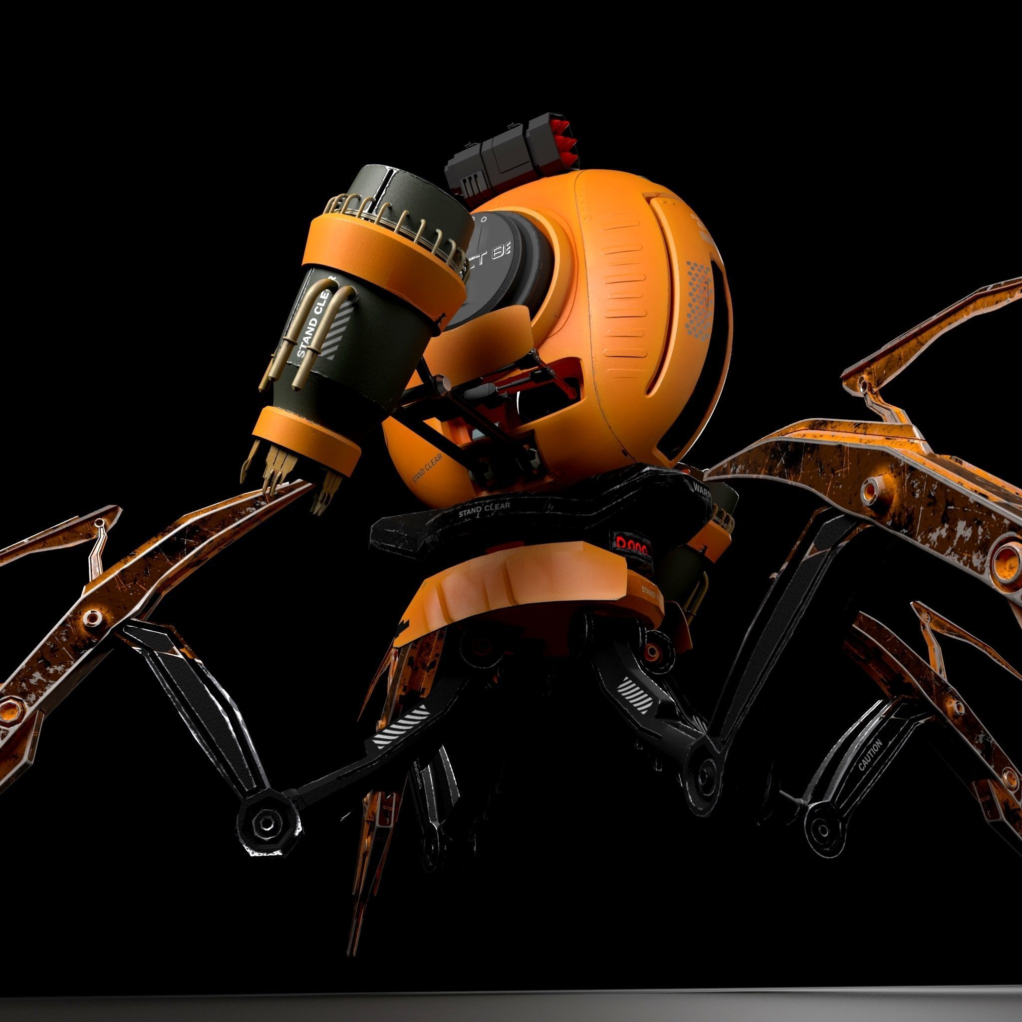 SPIDER BOT ARMOURED 3D model rigged | CGTrader