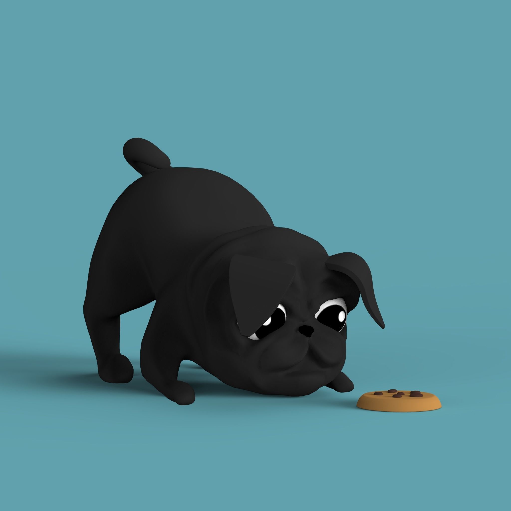 Cute pugs 3D model 3D printable | CGTrader
