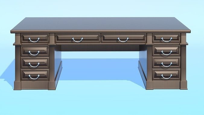 Wooden library table 3D model | CGTrader