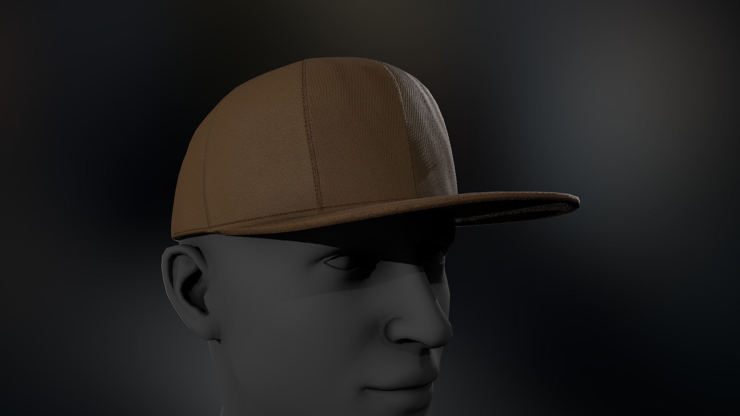 3D model Brown Snapback Cap VR / AR / low-poly | CGTrader