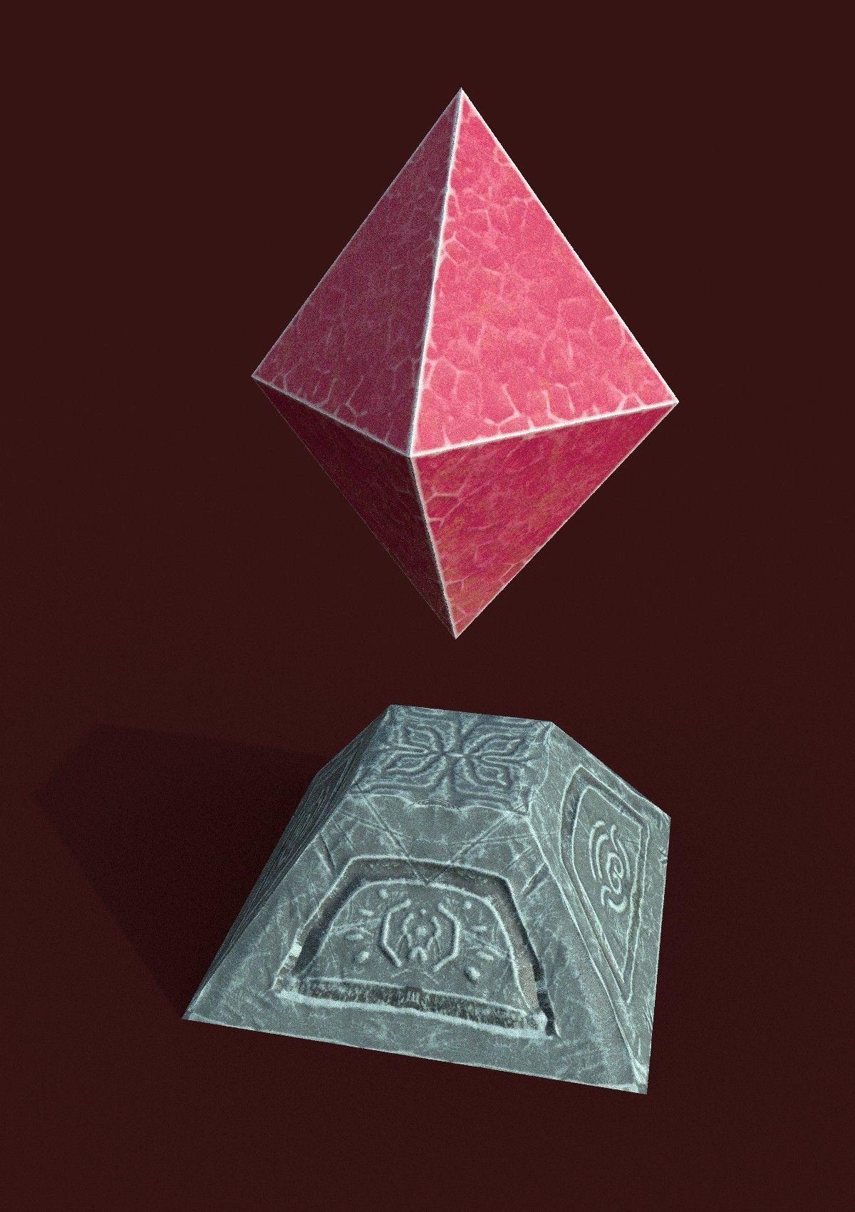 Animated crystal free VR / AR / low-poly 3D model animated rigged ...