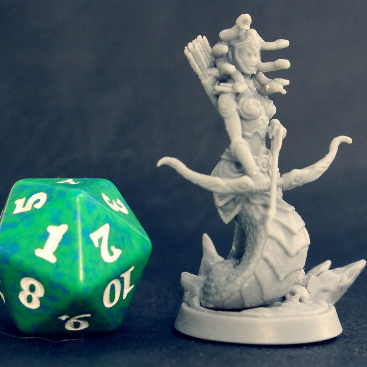 Gorgon mermaid and dice 3D model 3D printable | CGTrader