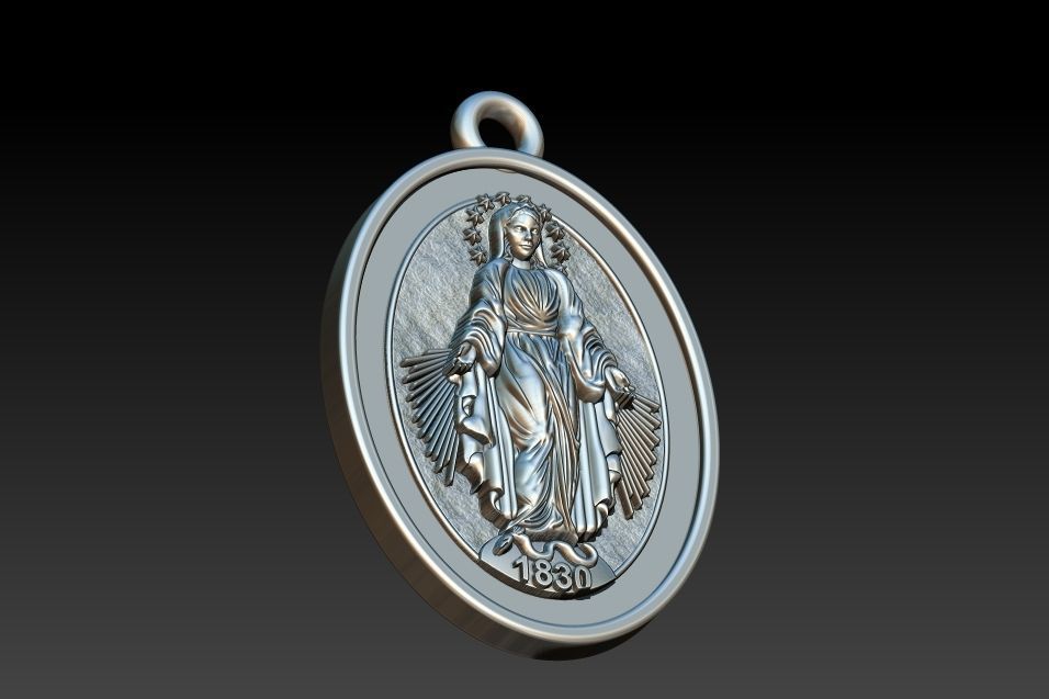 Our Lady of Graces Milagrosa Miraculous Medal 3D print model 3D model ...
