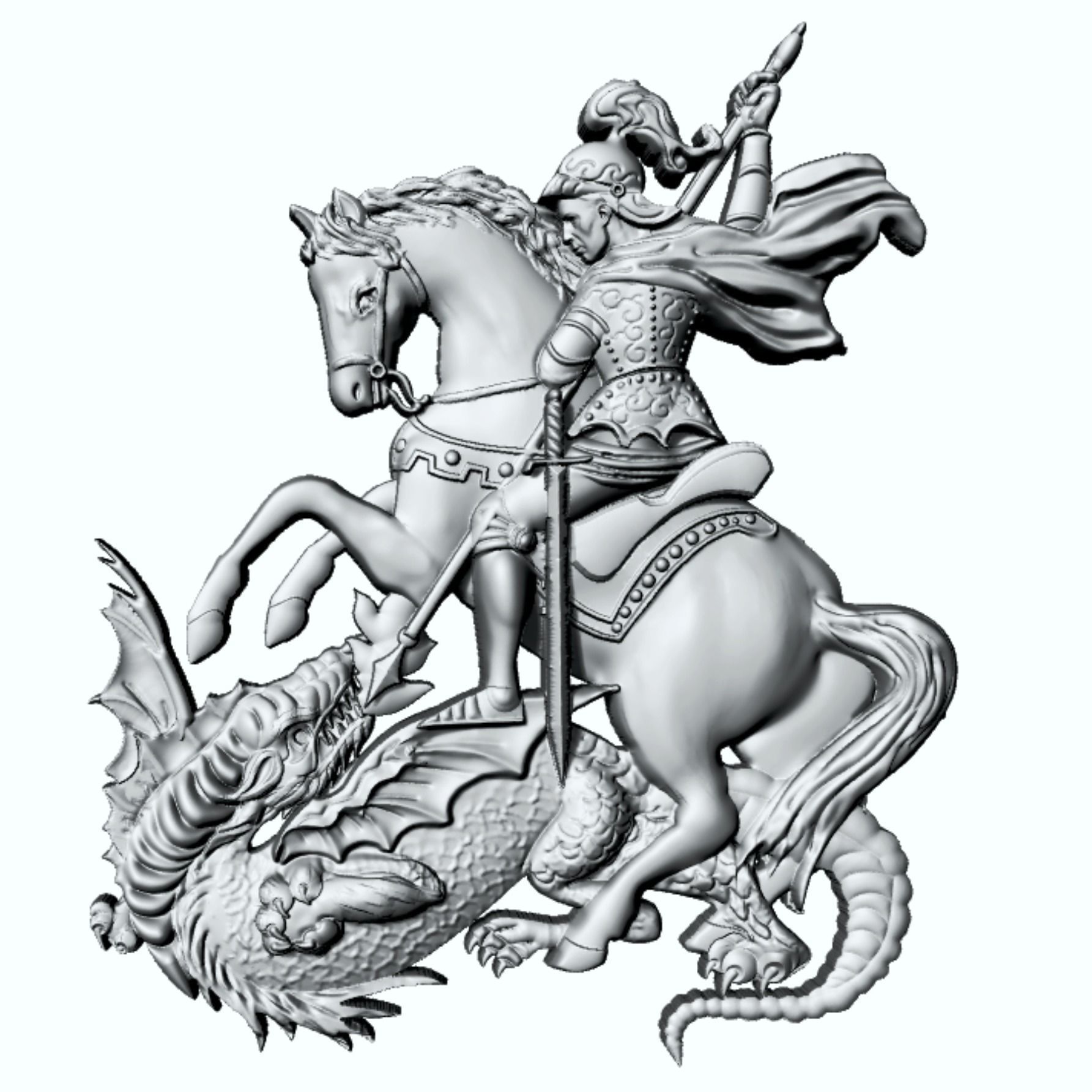 Saint George Sao Jorge 3D print model 3D model 3D printable | CGTrader