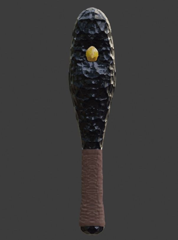 3D model golden-spiked obsidian cudgel VR / AR / low-poly | CGTrader