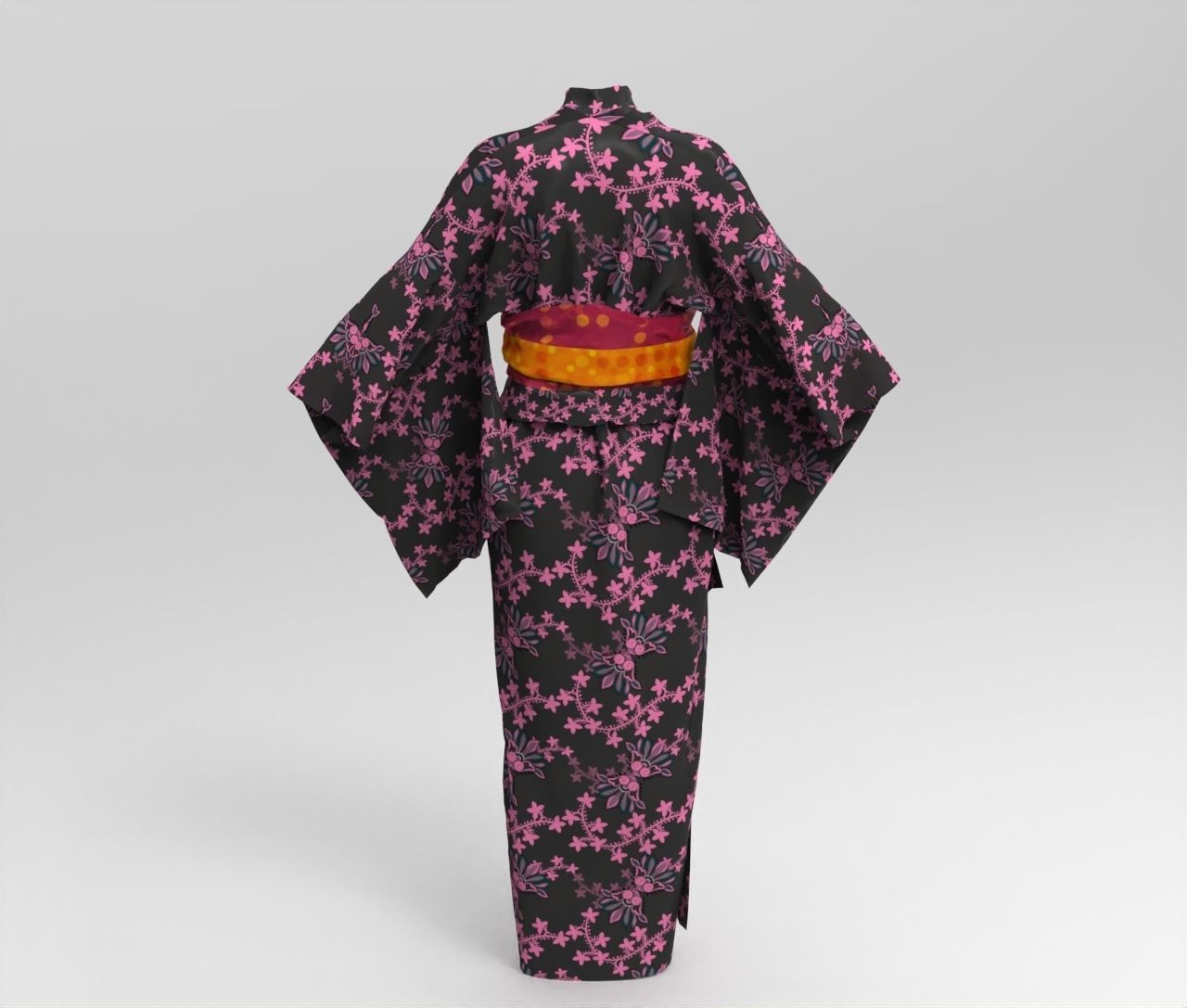 Yukata Dress 3D model | CGTrader