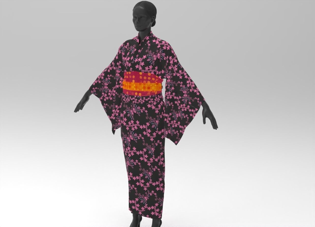 Yukata Dress 3D model | CGTrader