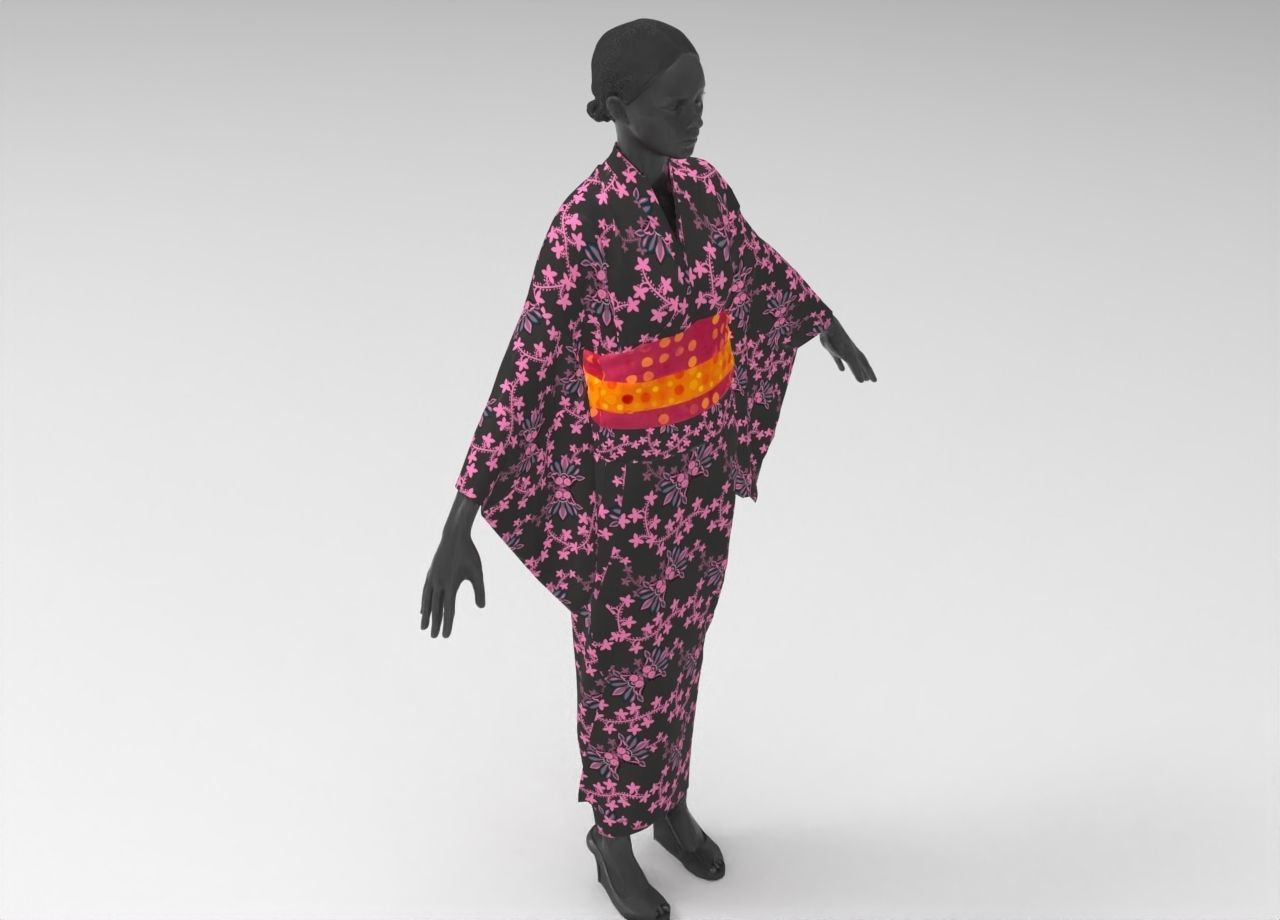 Yukata Dress 3D model | CGTrader