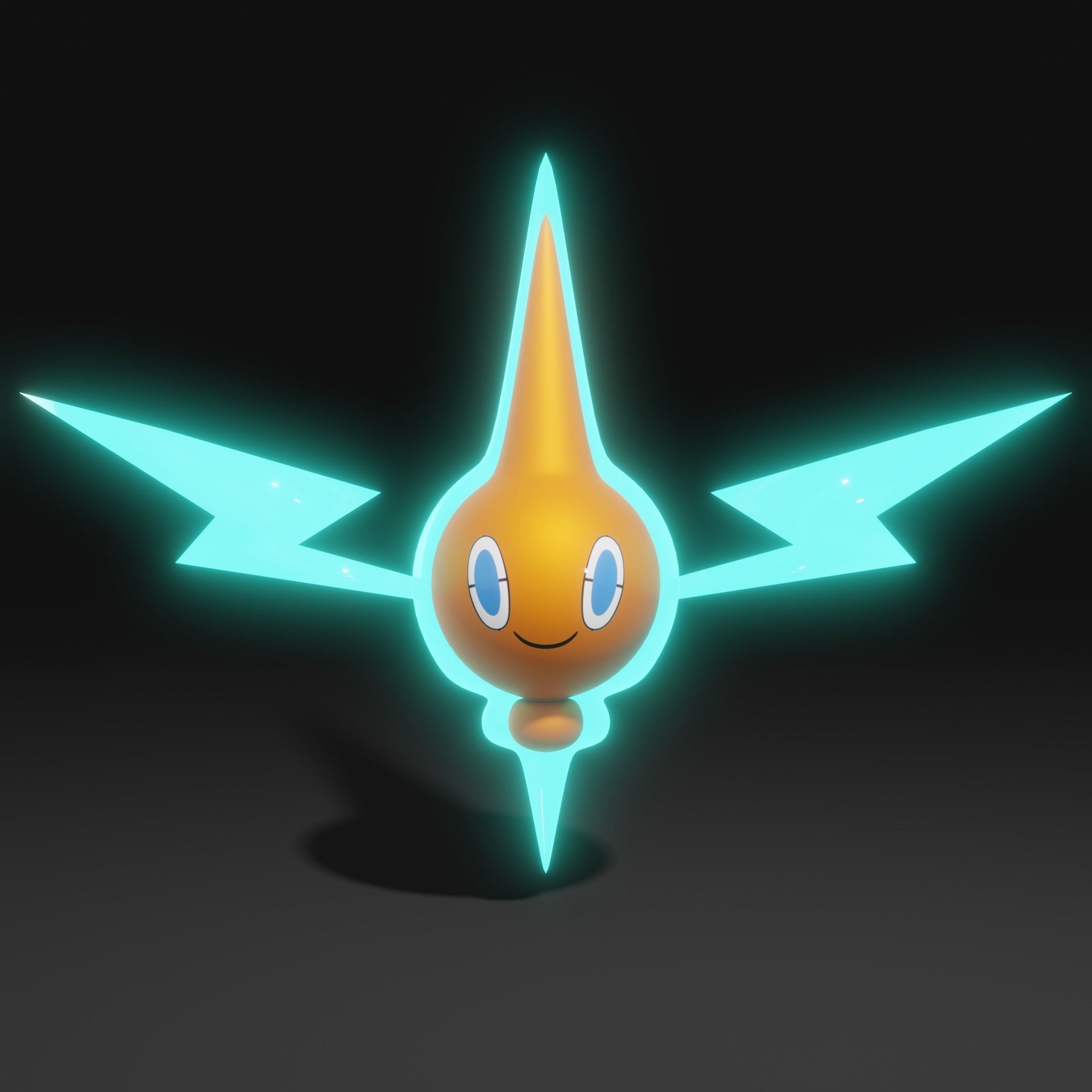 3D model Realistic Rotom animated pokemon with lightning bolt VR / AR ...