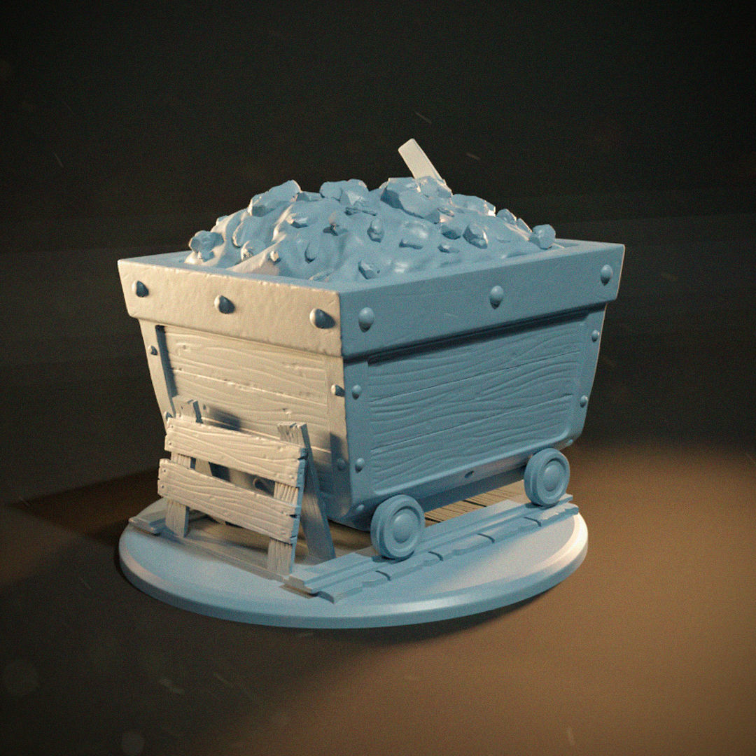 Mine Cart 3D Print Coal Cart 3D Print 3D model 3D printable | CGTrader