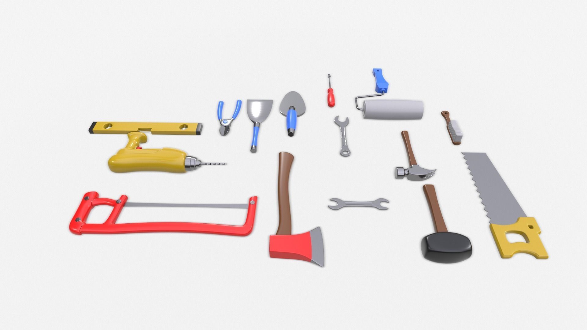Cartoon Hand Tool Collection 3D model | CGTrader