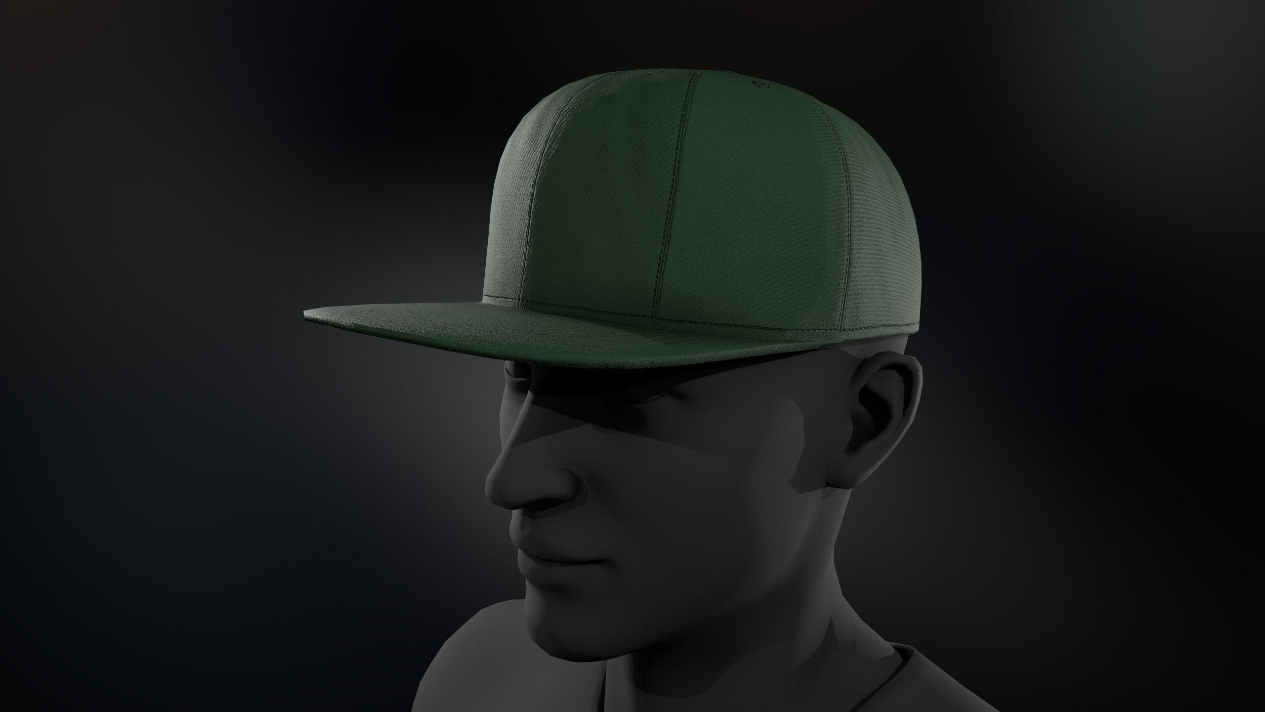 3D model Green Snapback Cap VR / AR / low-poly | CGTrader