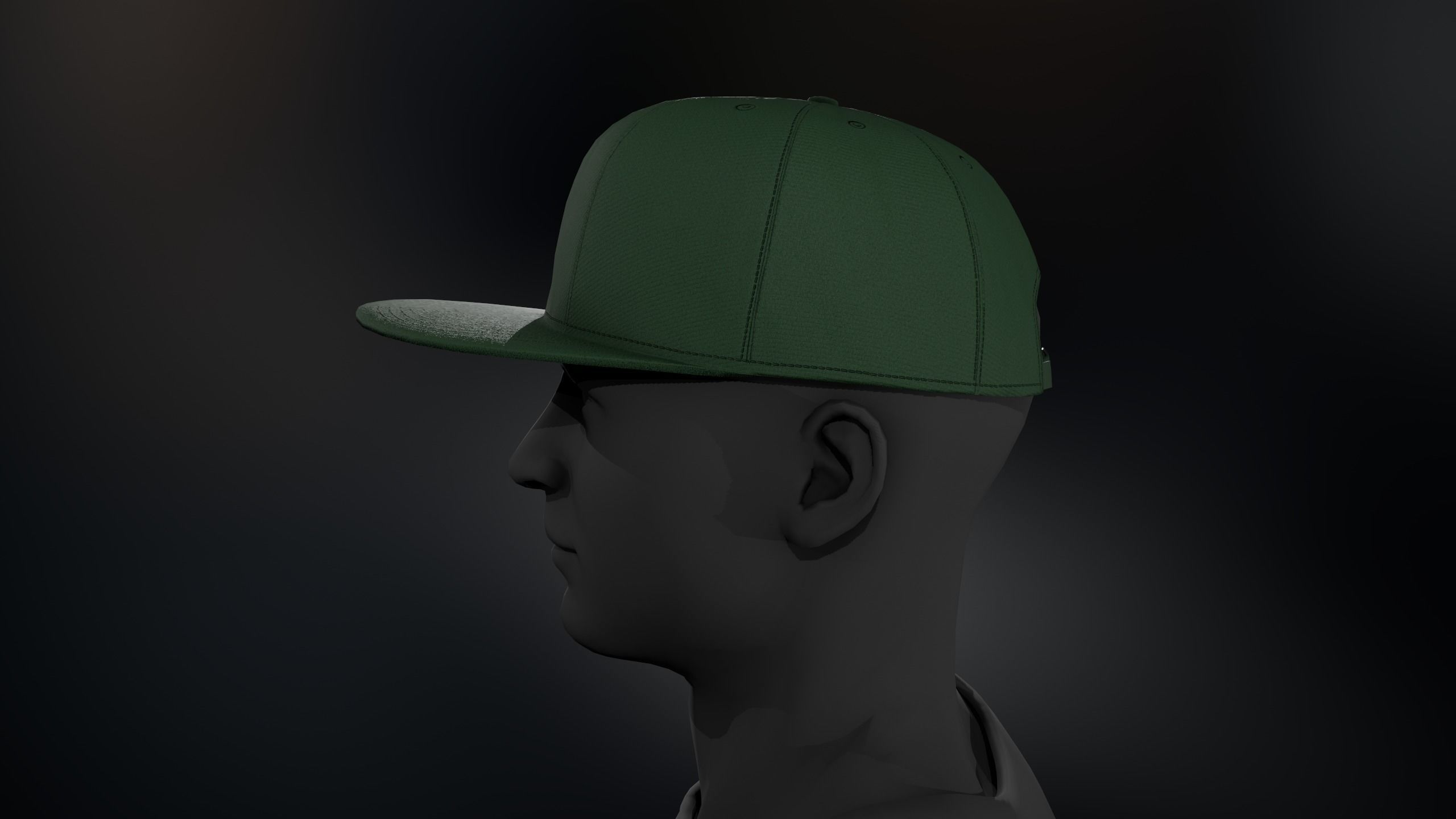 3D model Green Snapback Cap VR / AR / low-poly | CGTrader