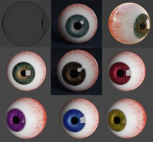 3D model Realistic procedural EYE PACK different iris color VR / AR / low-poly | CGTrader