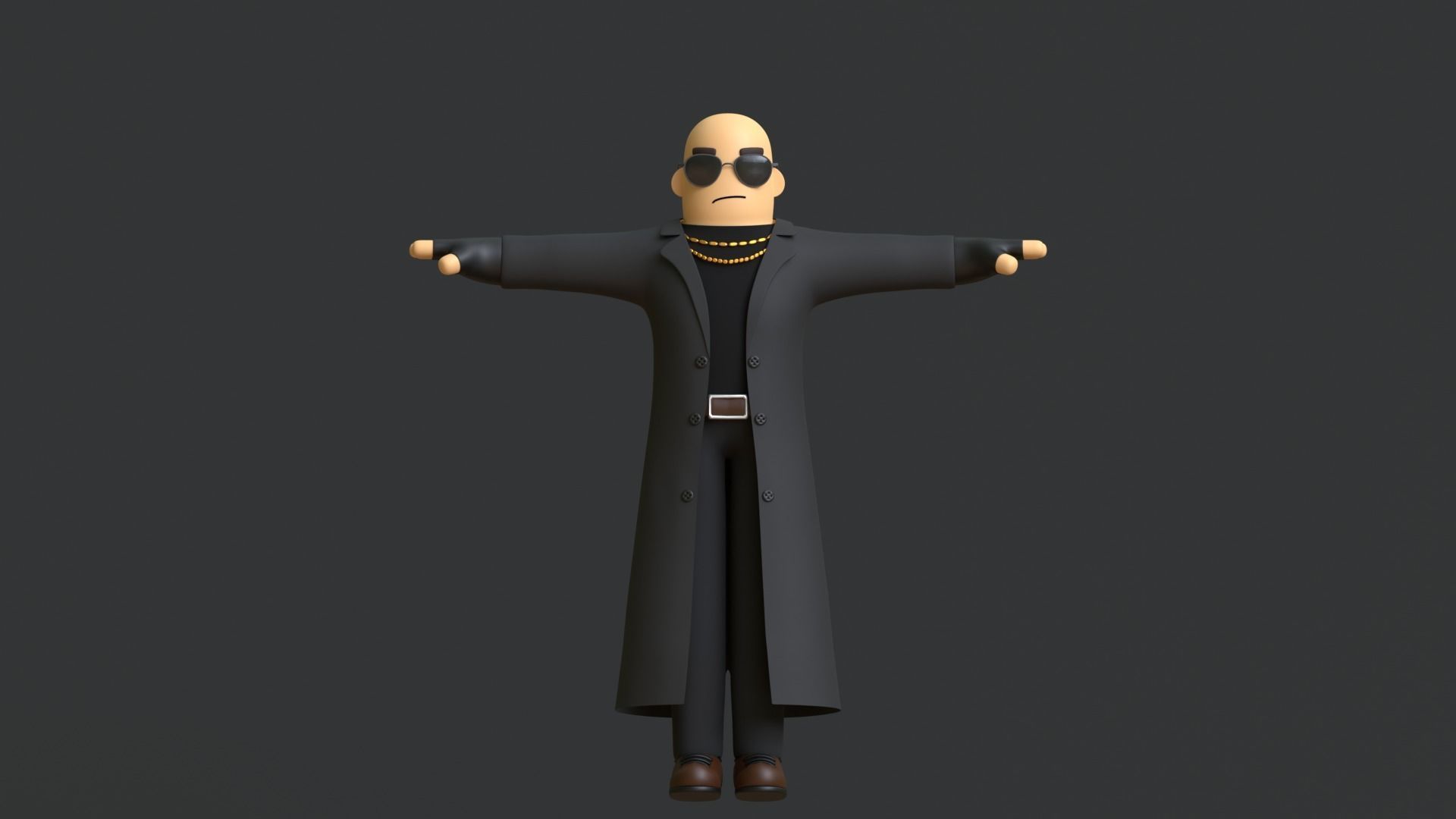 Minimal Gangster 3D Cartoon Character 3D model rigged | CGTrader