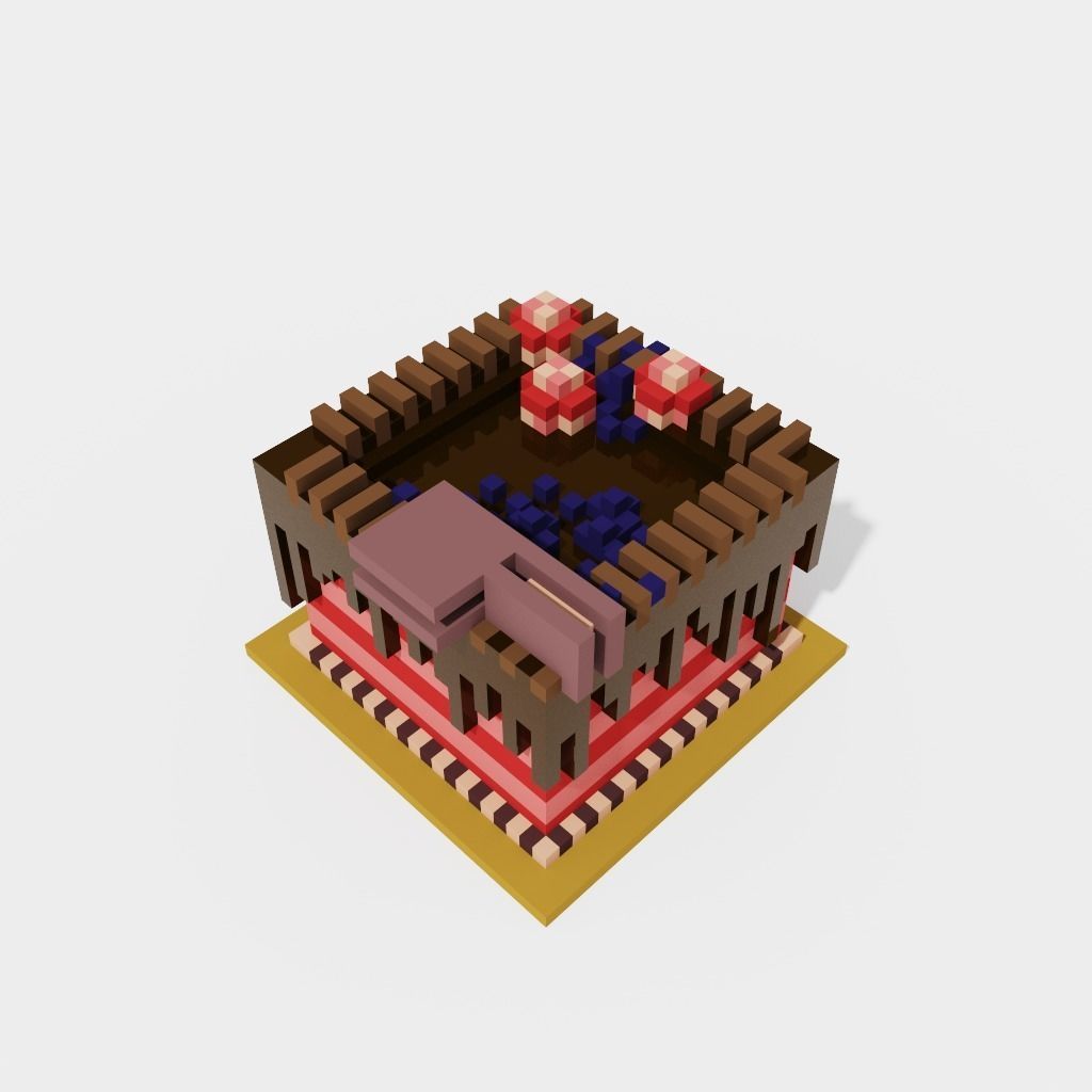 3D model Voxel Cake VR / AR / low-poly | CGTrader