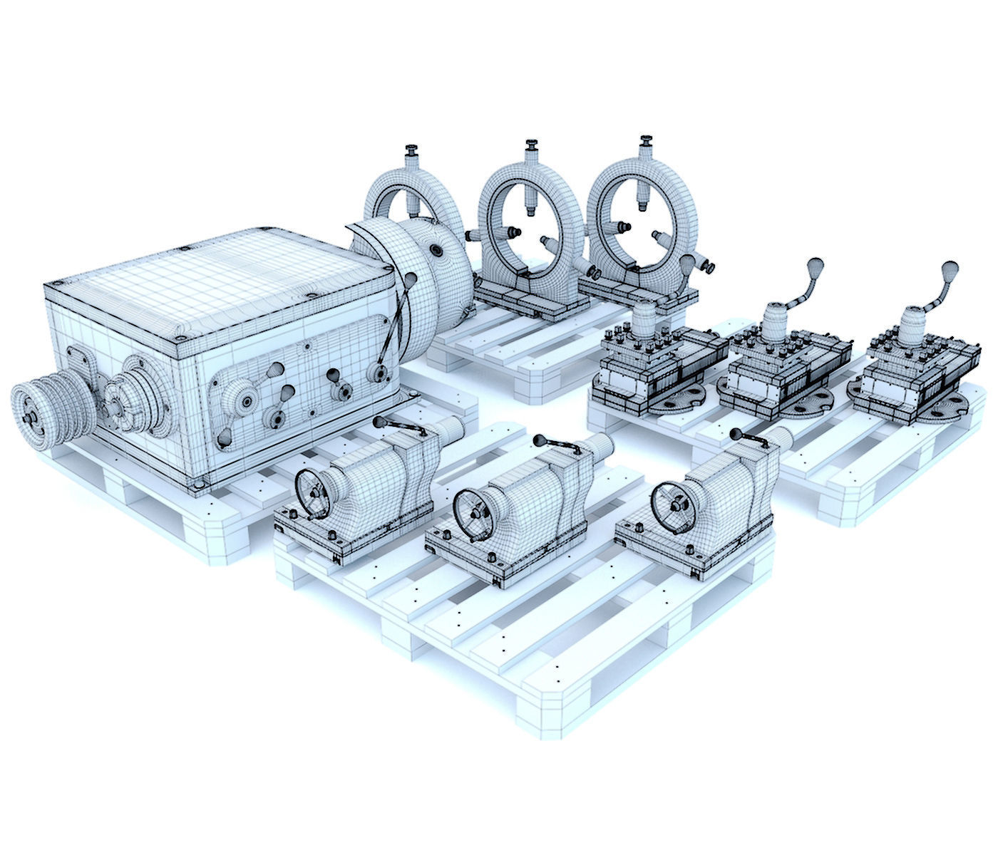 Spare parts of industrial machine tools - Collection 2 3D model | CGTrader