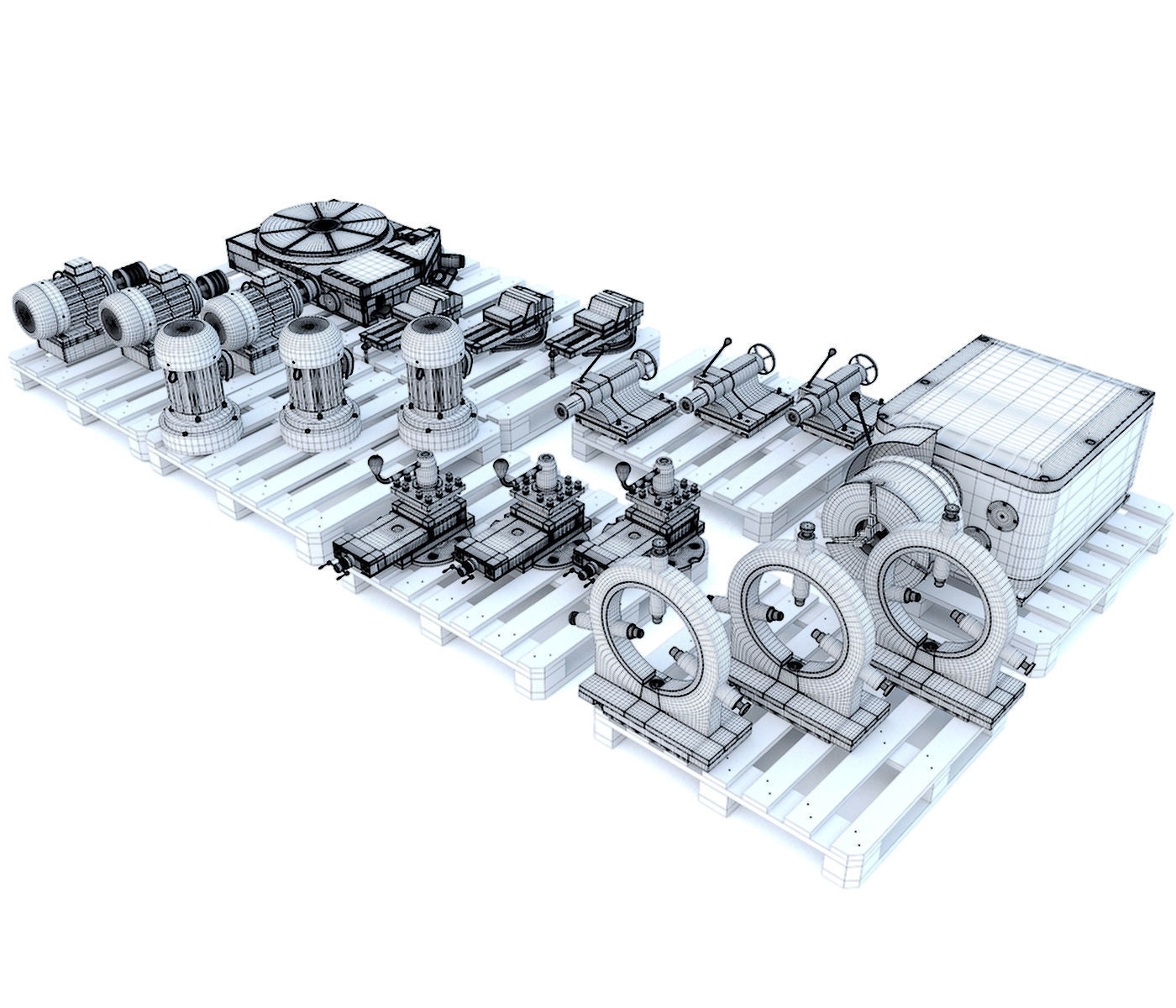 Spare parts of industrial machine tools - Collection 2 3D model | CGTrader