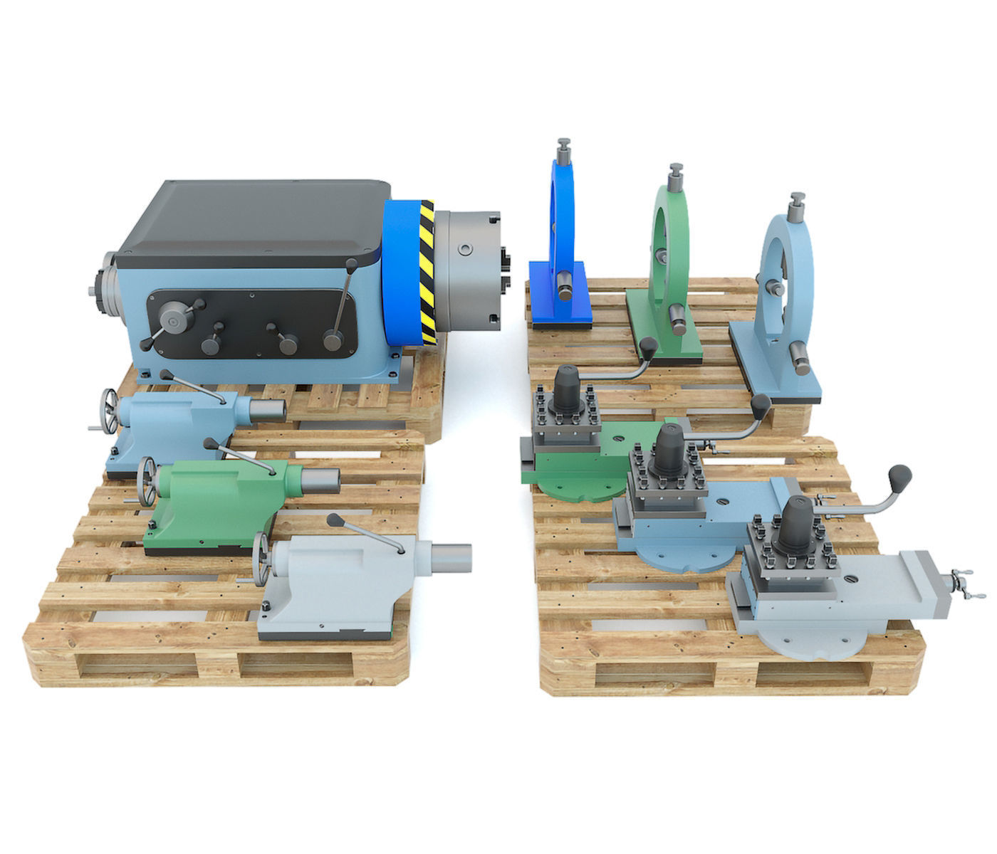 Spare parts of industrial machine tools - Collection 2 3D model | CGTrader