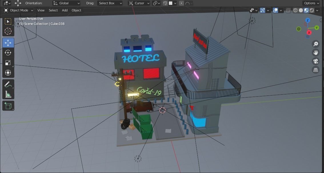 Low poly scene cyberpunk free VR / AR / low-poly 3D model | CGTrader