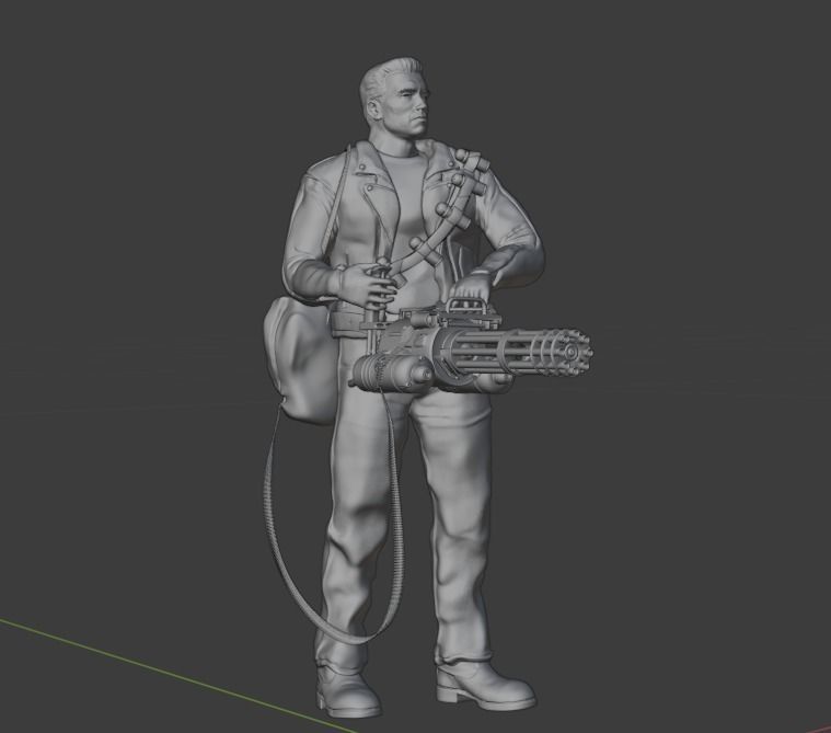 T 800 minigun pose 3D model | CGTrader