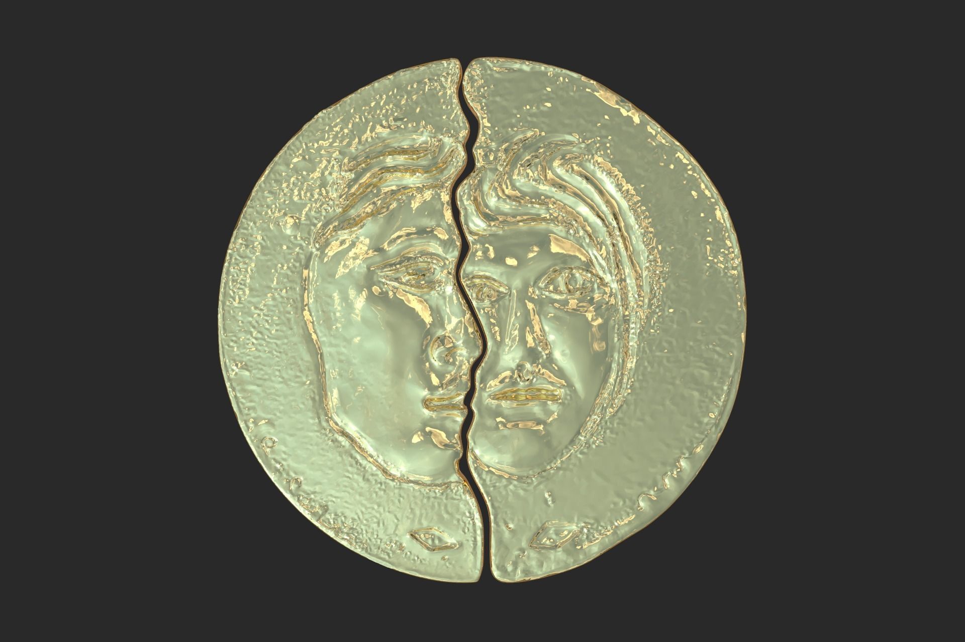 Jewelry gold coin with two faces 3D model 3D printable | CGTrader