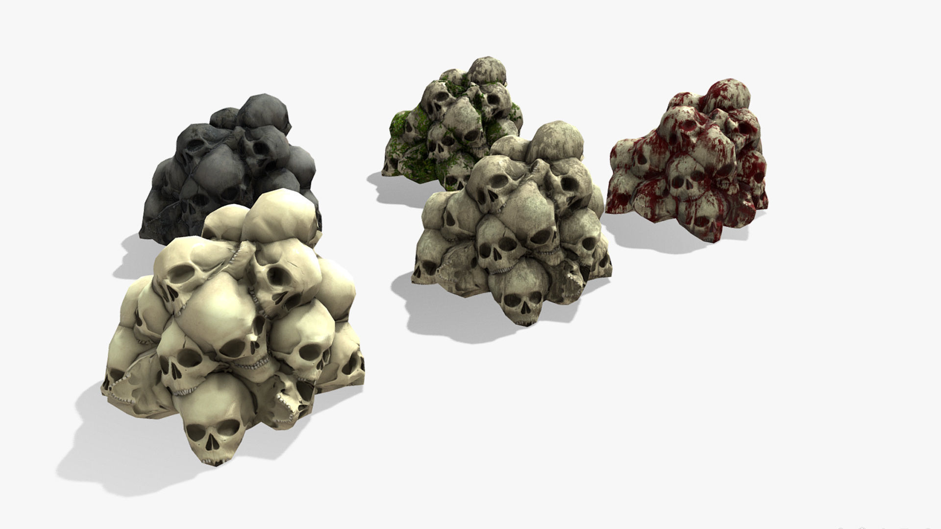 3D model Lowpoly Pile of Skulls VR / AR / low-poly | CGTrader