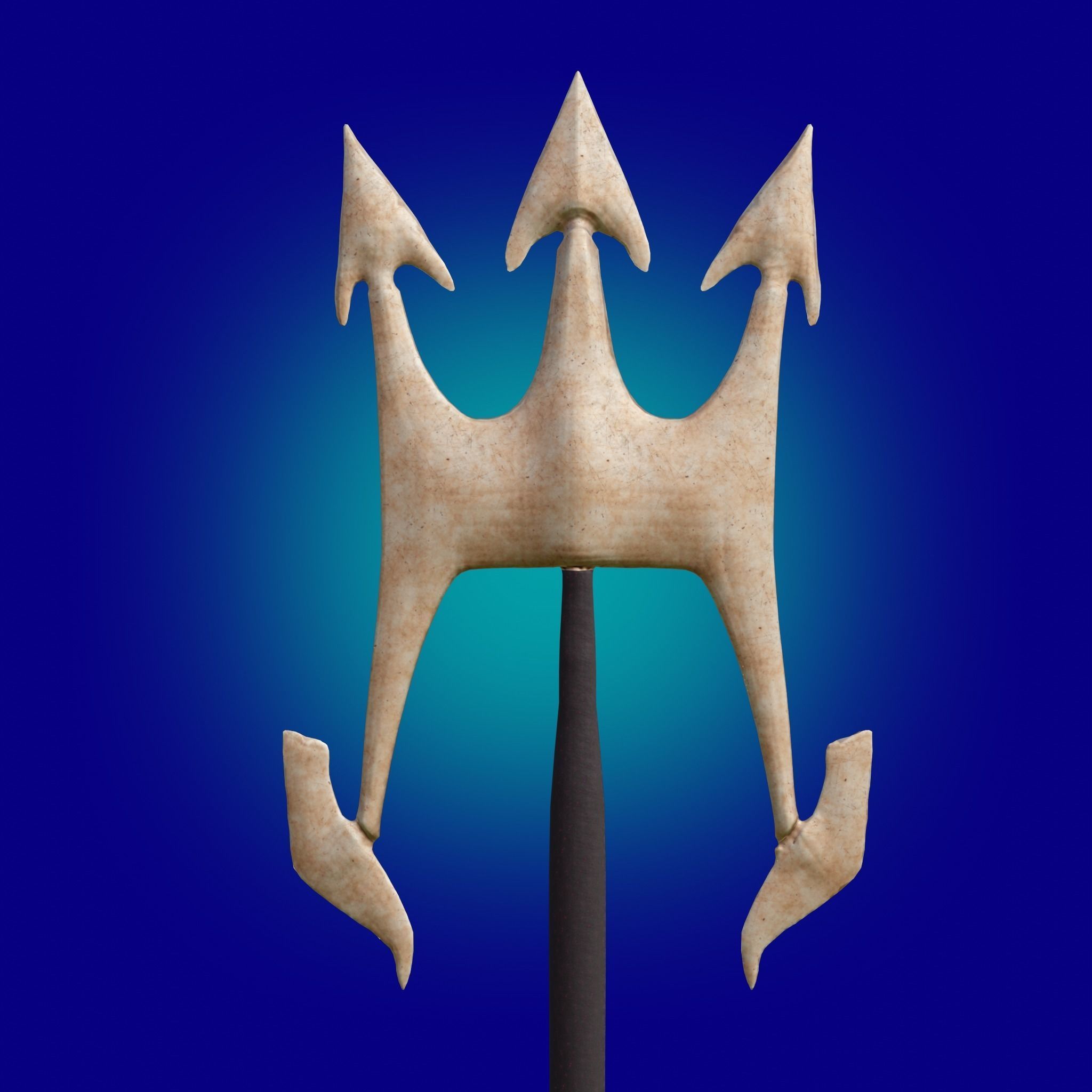 3D model Stylized battle bronze trident PBR Low-poly Game ready VR / AR ...