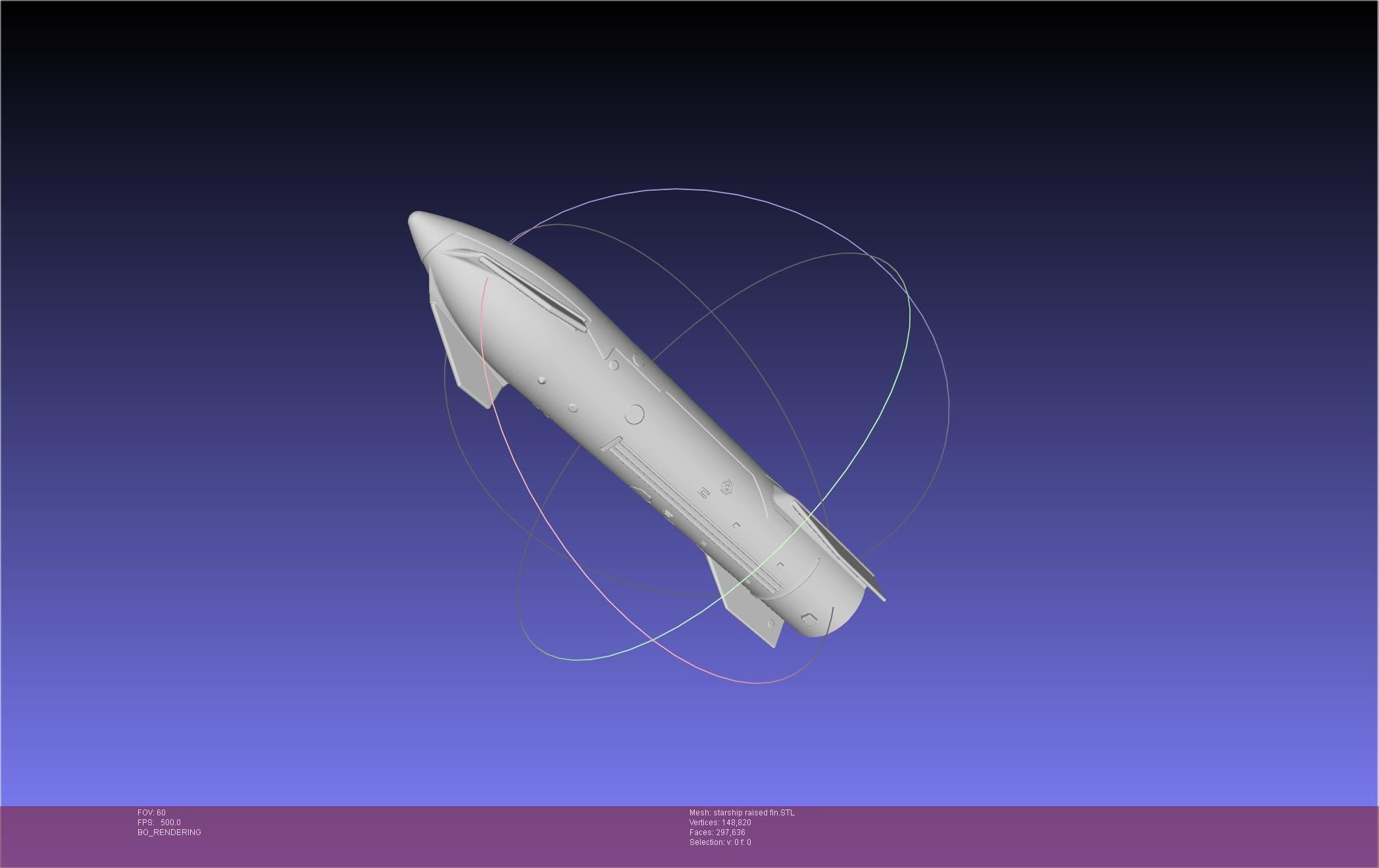 Space X Starship Raised Fin Concept Version Printable Model 3D model 3D ...