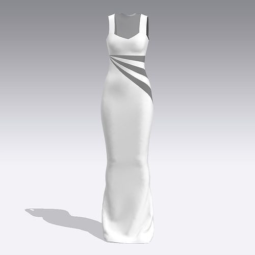 DRESS WHITE WOMAN 3D model | CGTrader