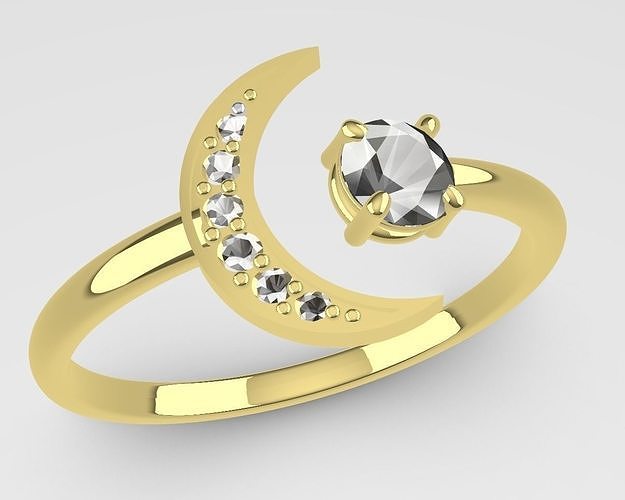 Moon Ring 3D model 3D printable | CGTrader
