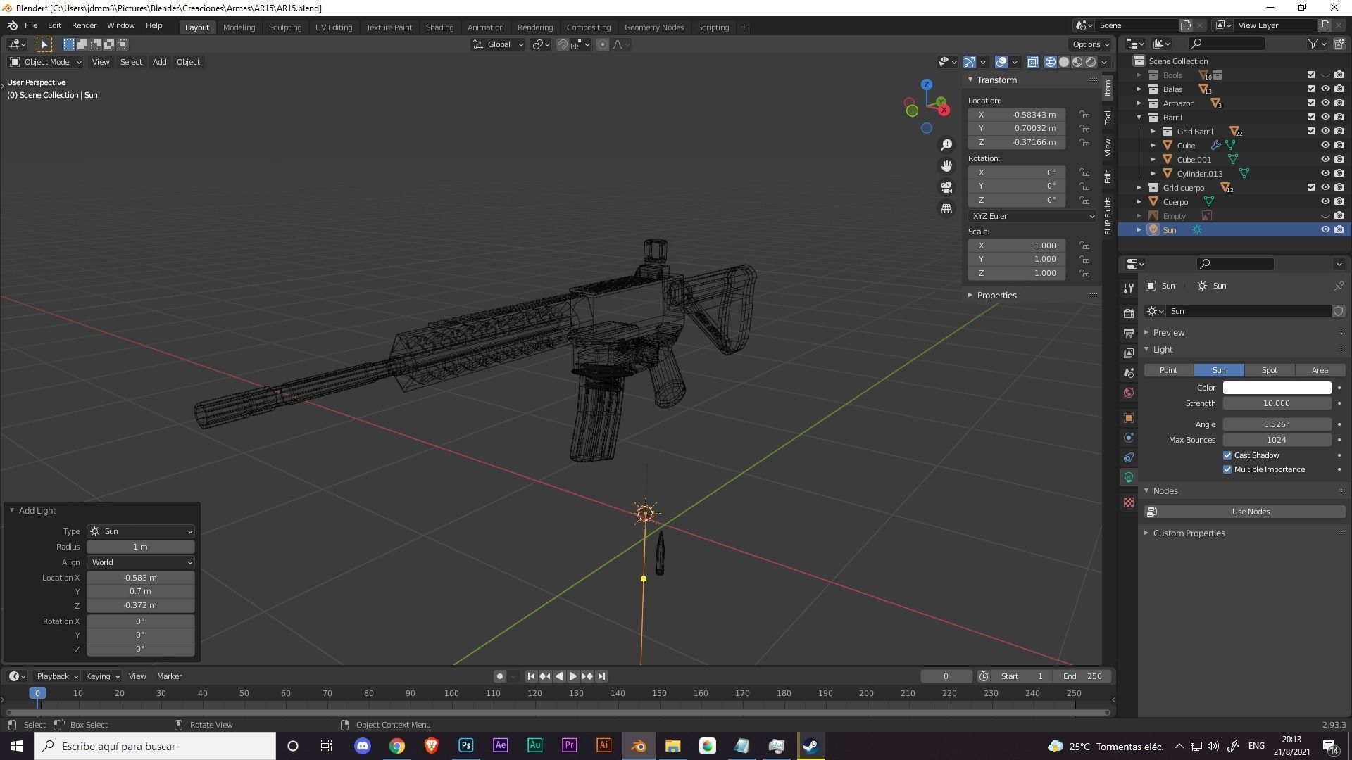 3D model AR15 Gun Model VR / AR / low-poly | CGTrader